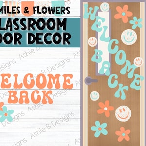 Classroom Door Decor, Welcome Back, Retro, Bulletin Board, Back to ...