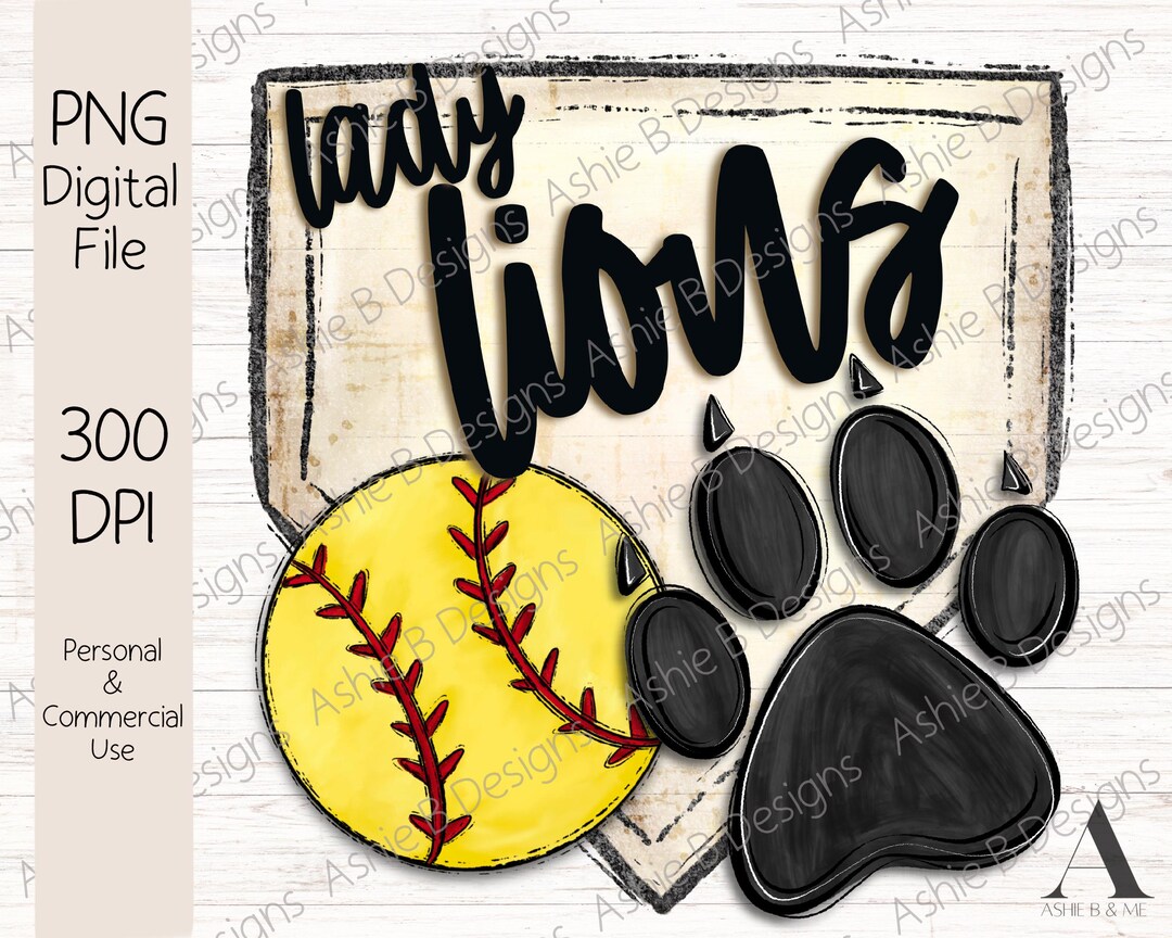 Lady Lions Softball PNG, Lions Paw Tshirt Design, Sublimation, Digital ...