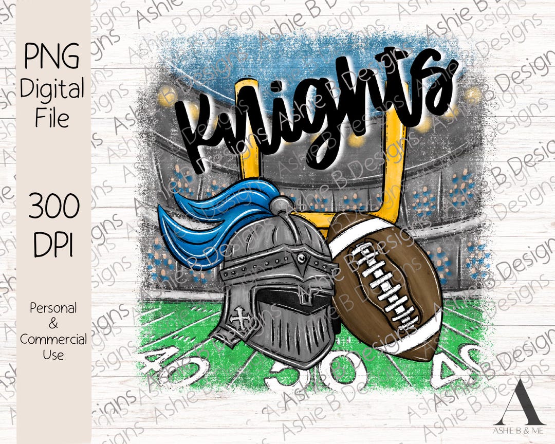 Knights Football PNG, Blue Knights Football Distressed Tshirt Design ...