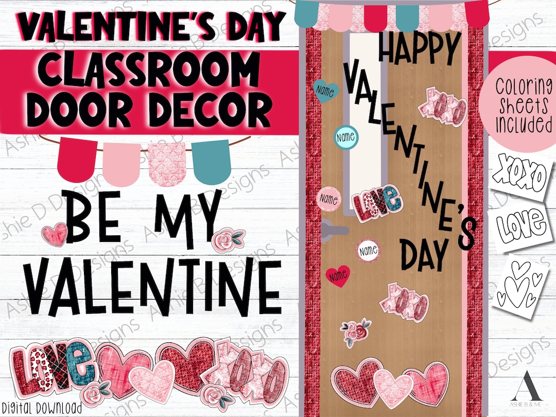 Be My Valentine Bulletin Board Classroom Door, Printable PDF, Digital ...