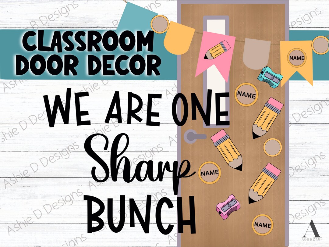 Classroom Door Decor, One Sharp Bunch Bulletin Board, Digital Download ...