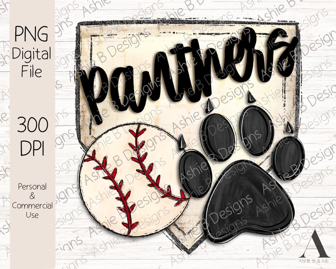 Panthers Baseball PNG, Panther Paw Tshirt Design, Sublimation, Digital ...