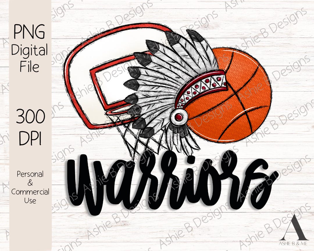Warriors Basketball PNG, Maroon Warriors Headdress Basketball Tshirt ...
