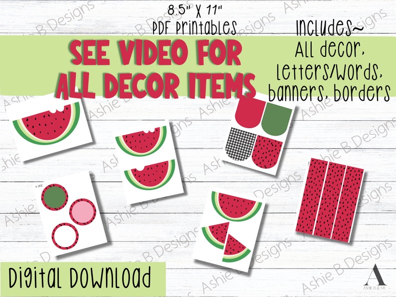 Classroom Door Decor, One in a Melon Bulletin Board Kit, Sweet Summer ...