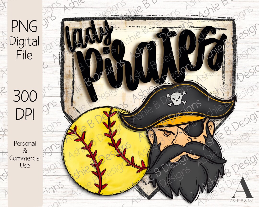 Lady Pirates Softball PNG, Black Pirates Tshirt Design, Sublimation ...