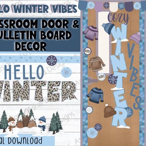 Classroom Door Decor, Winter Vibes Bulletin Board, Printable PDF ...