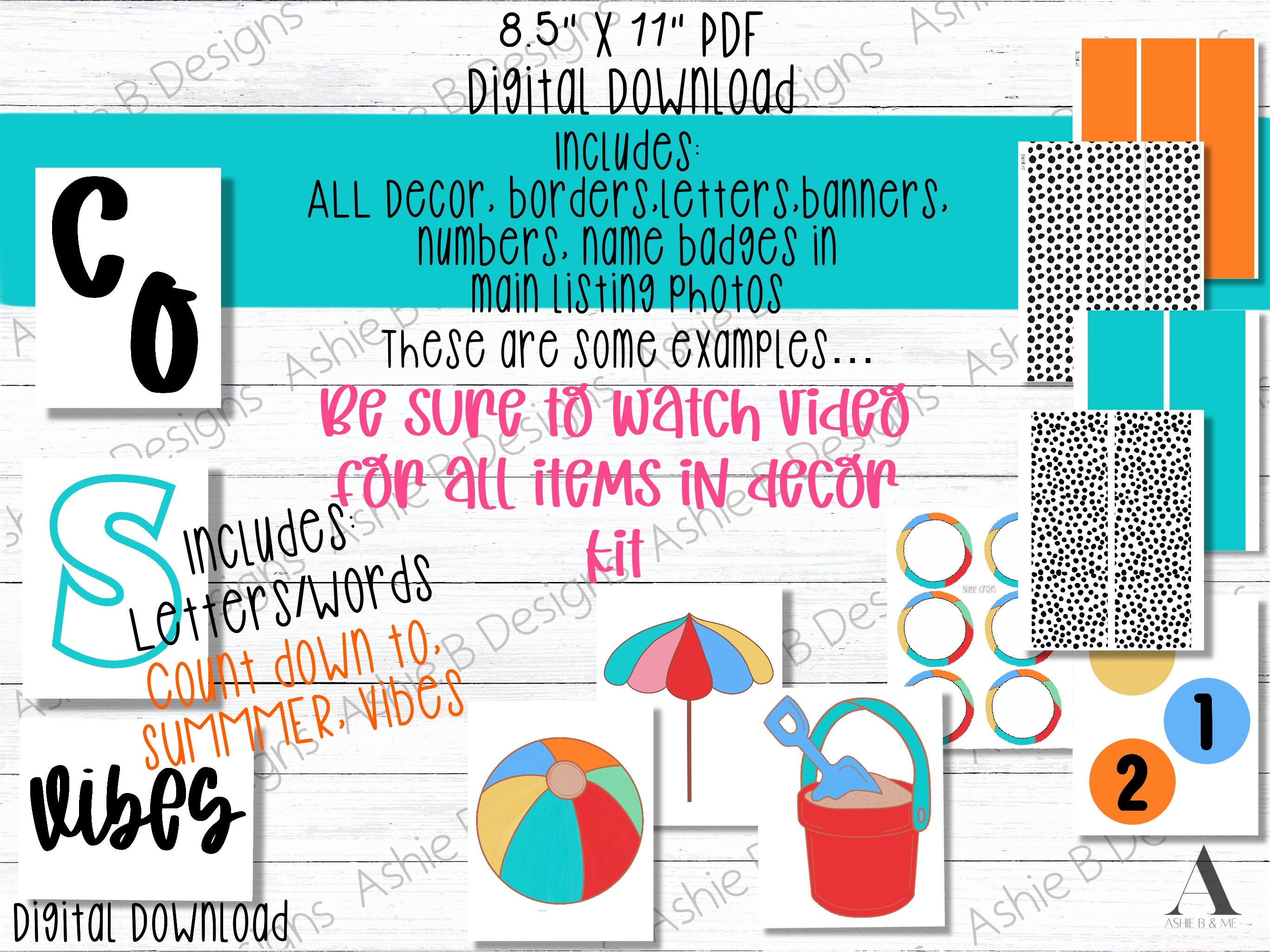 Classroom Door Decor, Count Down to Summer Bulletin Board, Summer Vibes ...