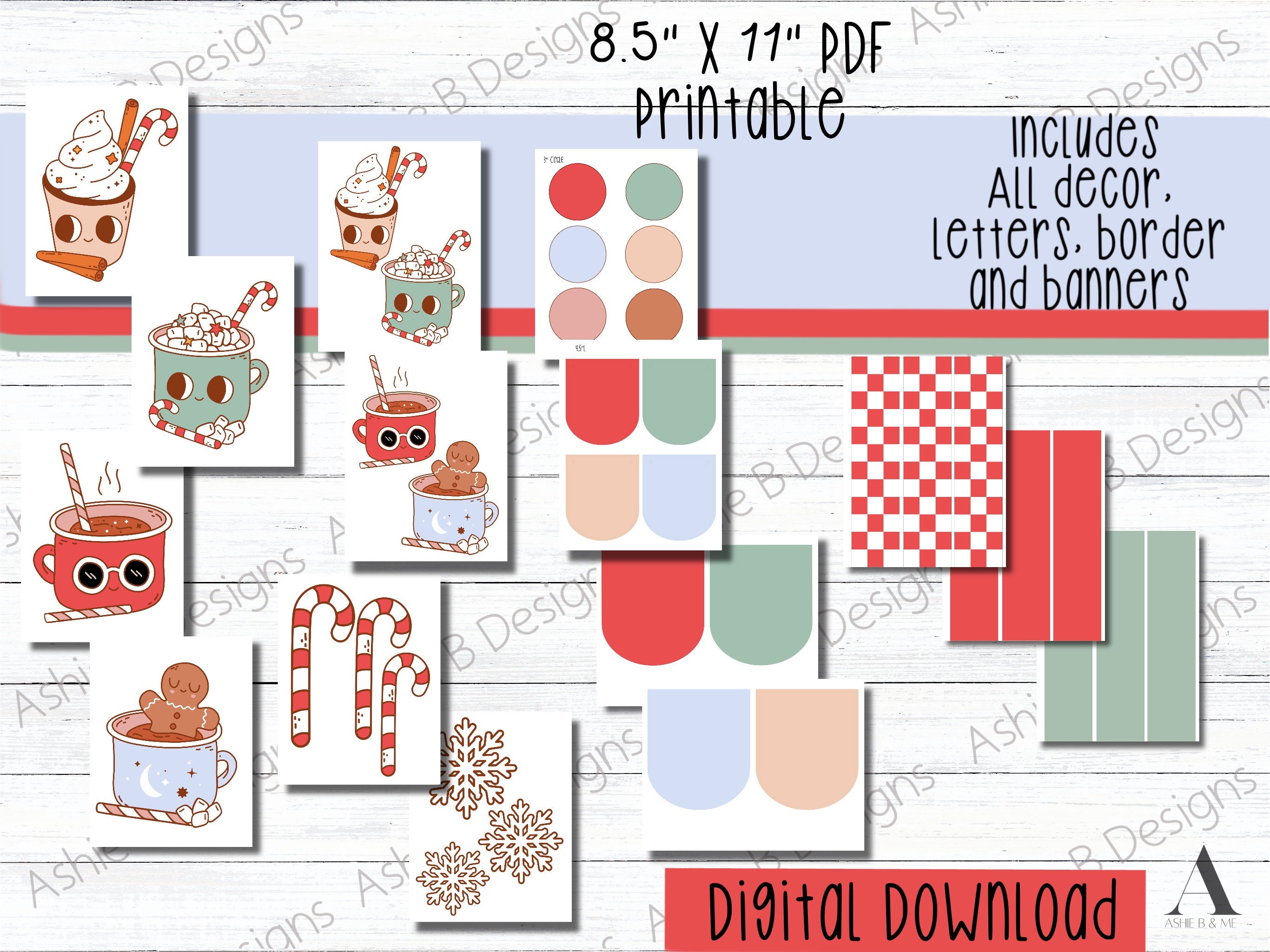 Classroom Door Decor, Cup of Cheer Bulletin Board Kit, Retro Classroom ...