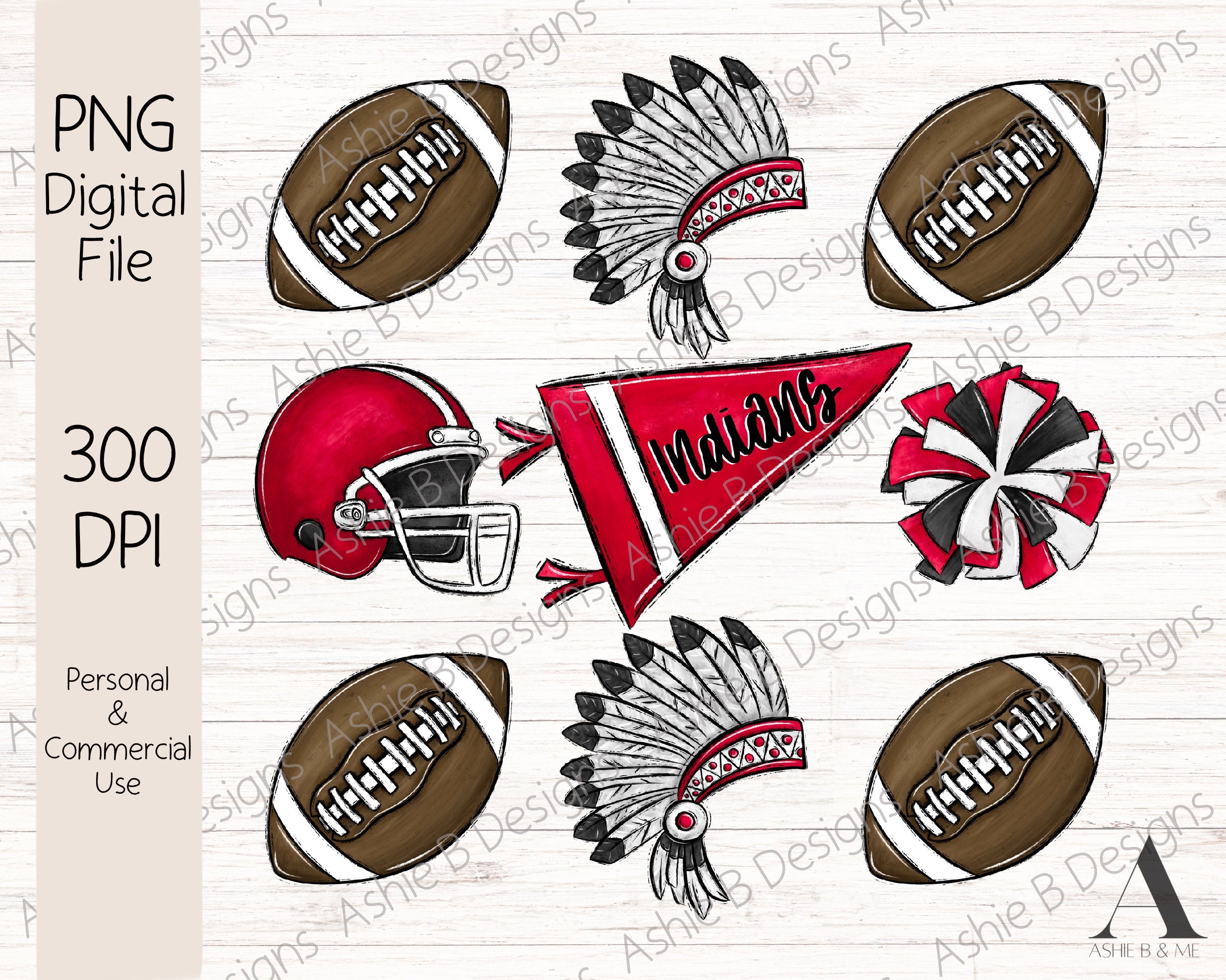 Indians Football PNG, Football Sweatshirt Design, Digital Download, DTF ...