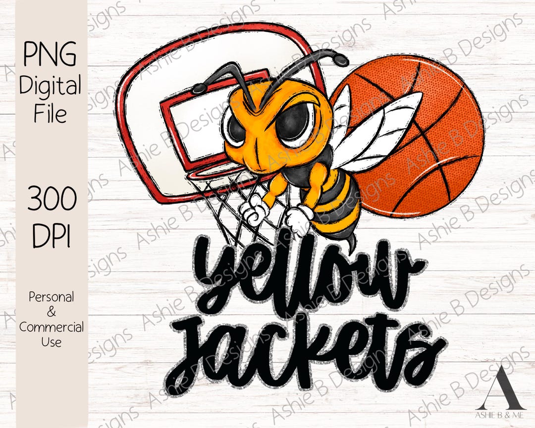 Yellow Jackets Basketball PNG, Basketball Sublimation T-shirt Design ...