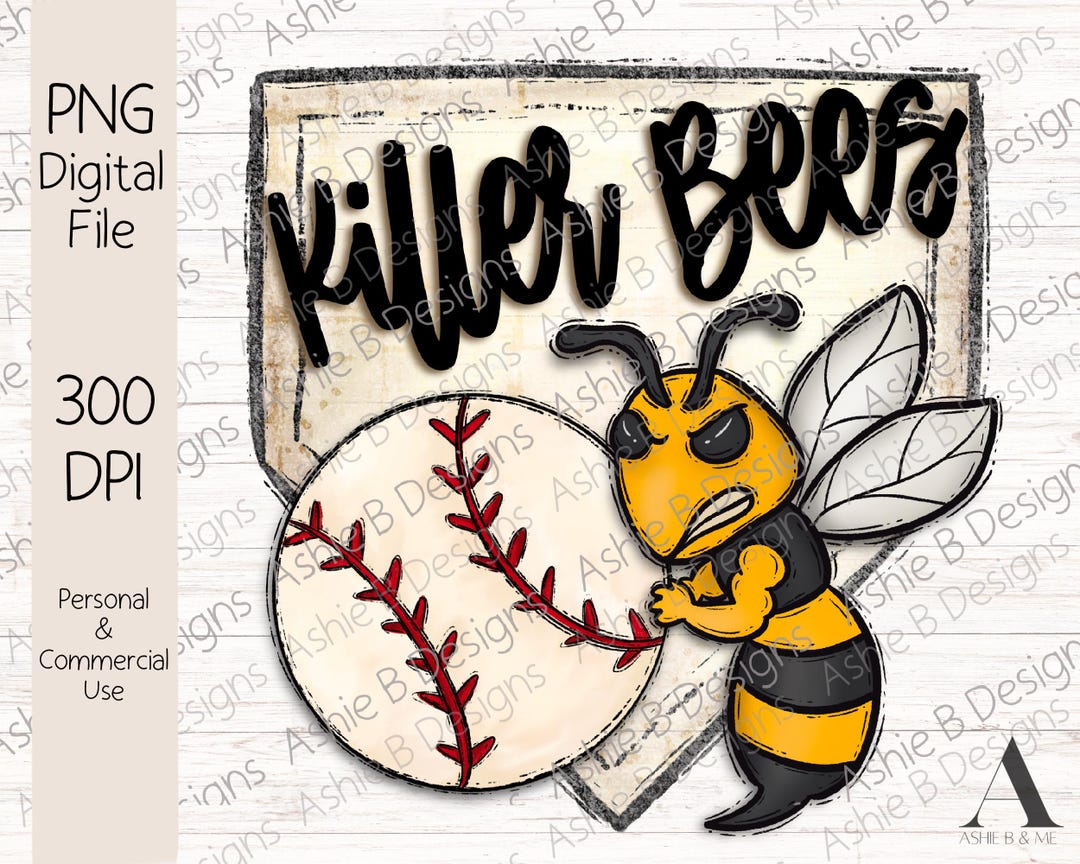 Killer Bees Baseball PNG, Baseball Tshirt Design, Digital Download, DTF - Etsy