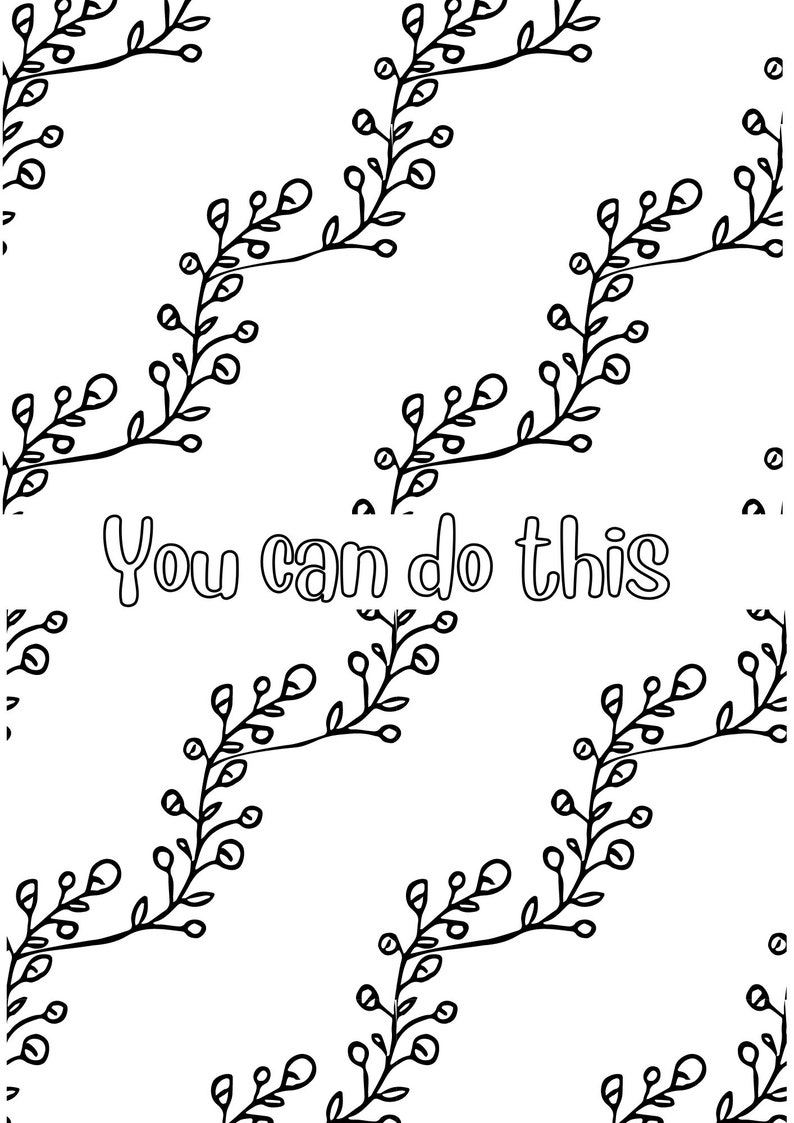 Motivational Colouring Pages Children Digital - Etsy