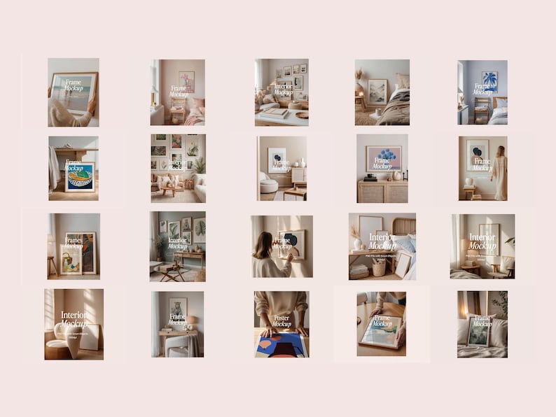 109 PSD Frame Mockups: Interior Gallery Wall Mockup Bundle (digital ...
