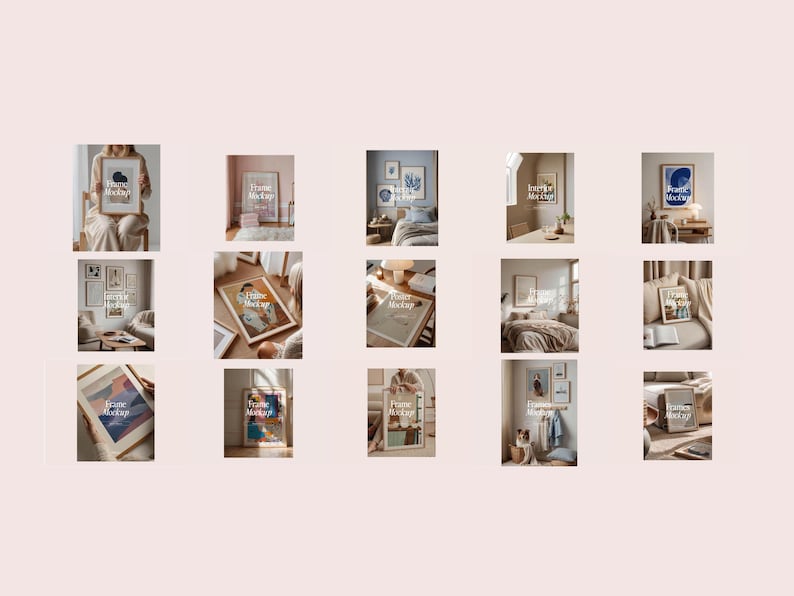 109 PSD Frame Mockups: Interior Gallery Wall Mockup Bundle (digital ...
