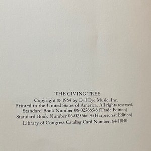 The Giving Tree by Shel Silverstein 1964 Trade Edition Hardcover ...