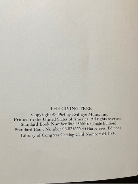 The Giving Tree by Shel Silverstein 1964 Trade Edition - Etsy