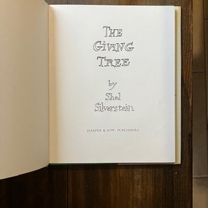The Giving Tree by Shel Silverstein 1964 Trade Edition Hardcover ...