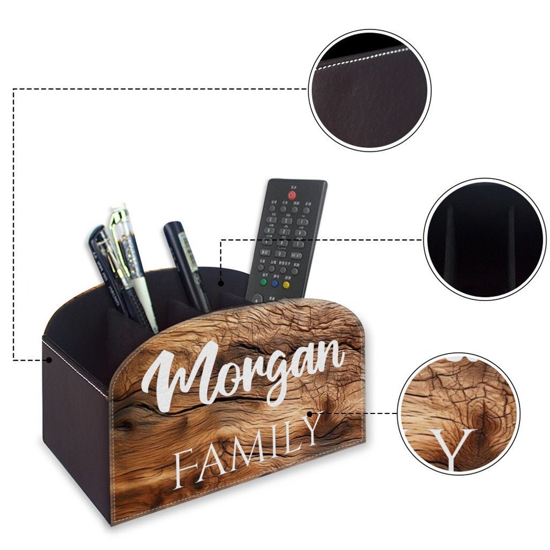 Personalized Remote Caddy Desk Organizer Custom Remote Control Holder ...