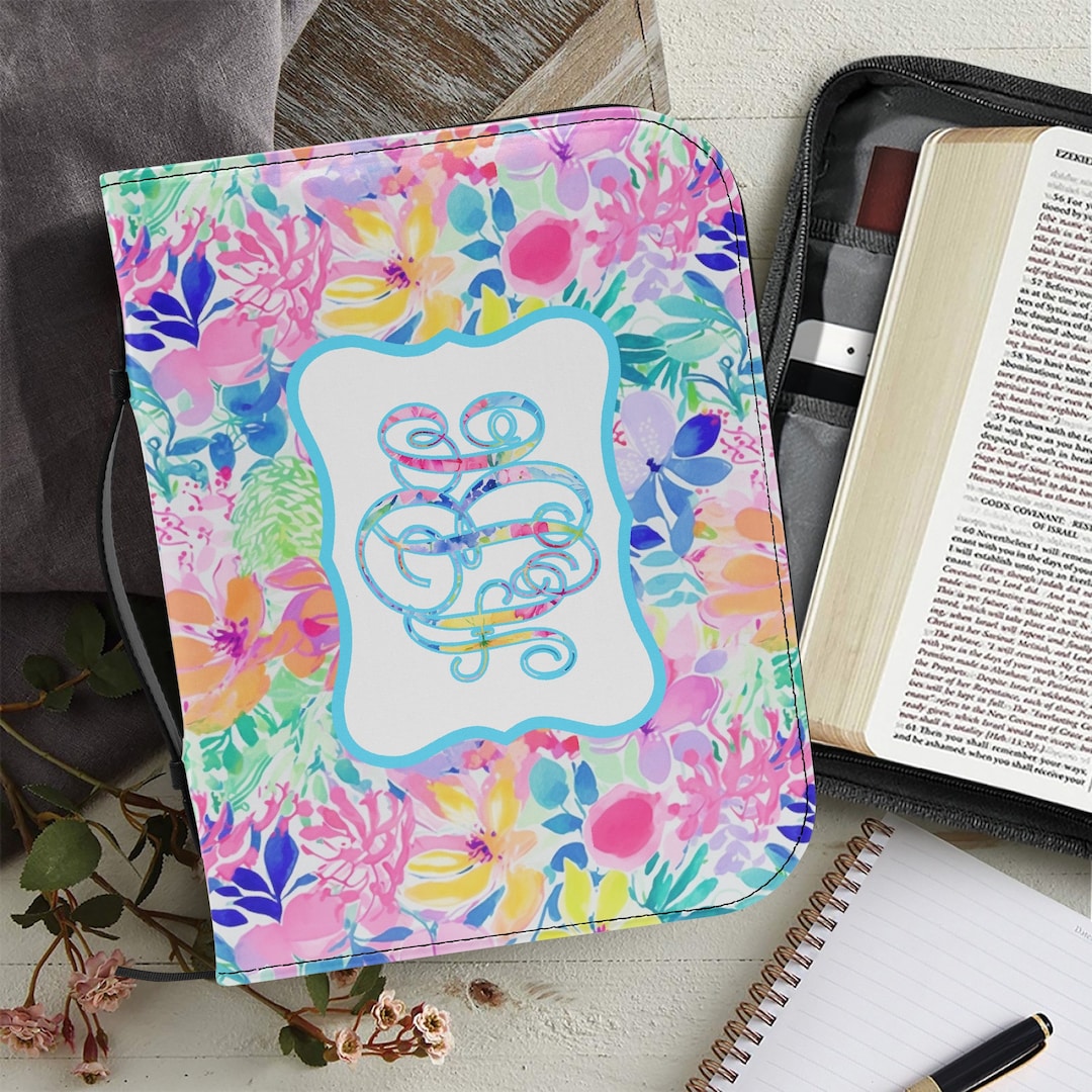 Monogram Bible Cover Personalized Book Cover Custom Name Bible Cover ...