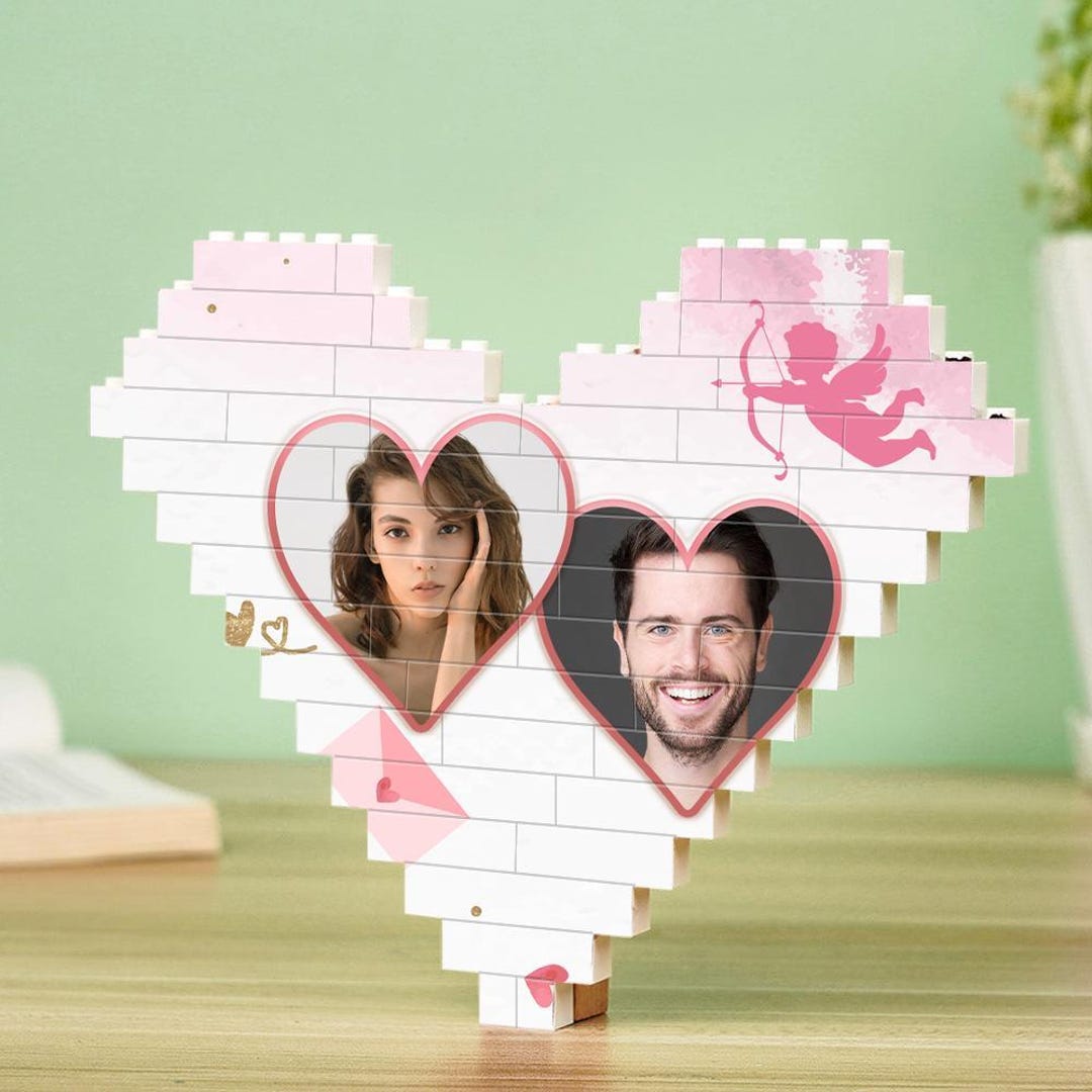 Custom Heart Shaped Building Brick Valentines Gift for Boyfriend Gifts ...