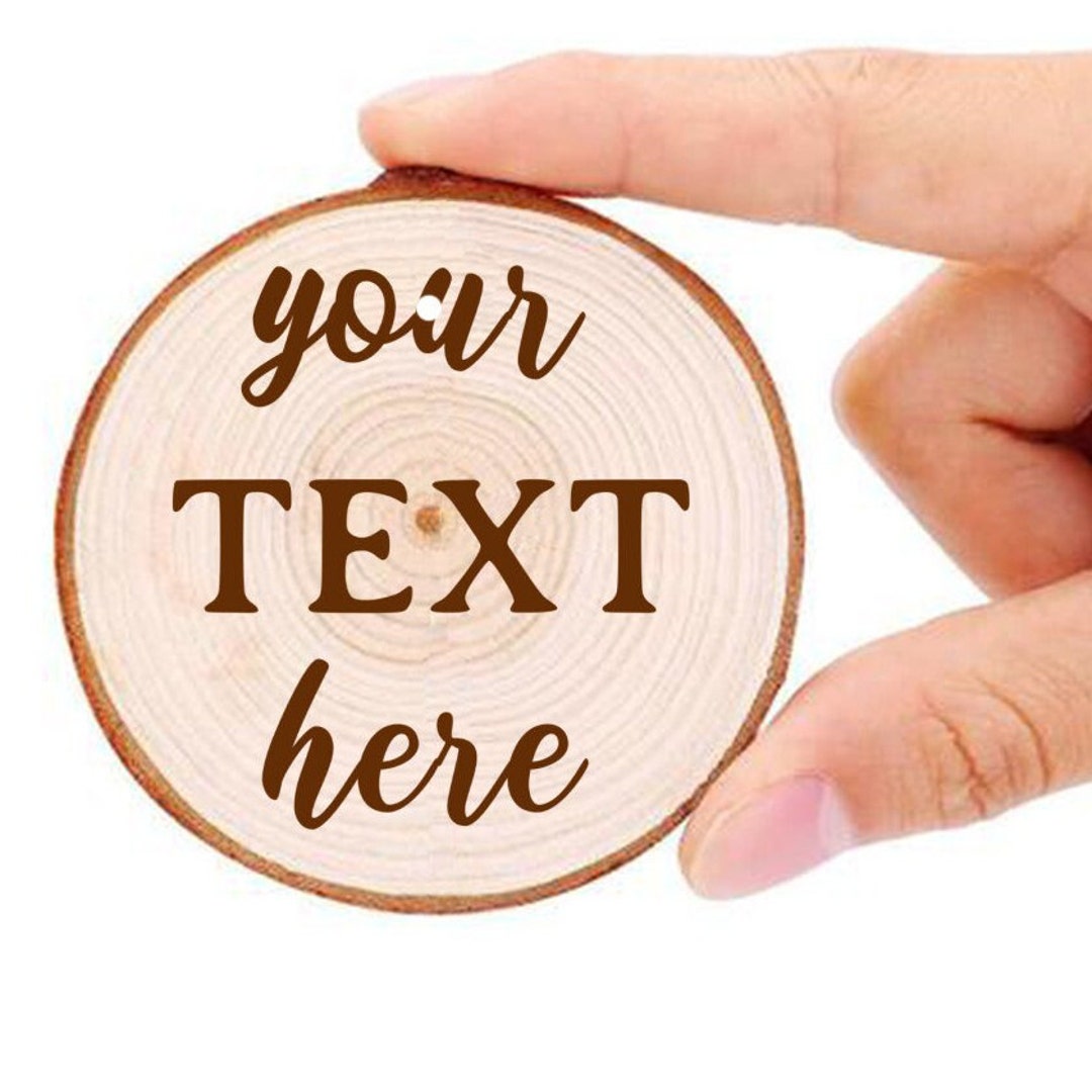 Wooden Tag With Custom Text Personalized Name Tag Customized Wood Round ...