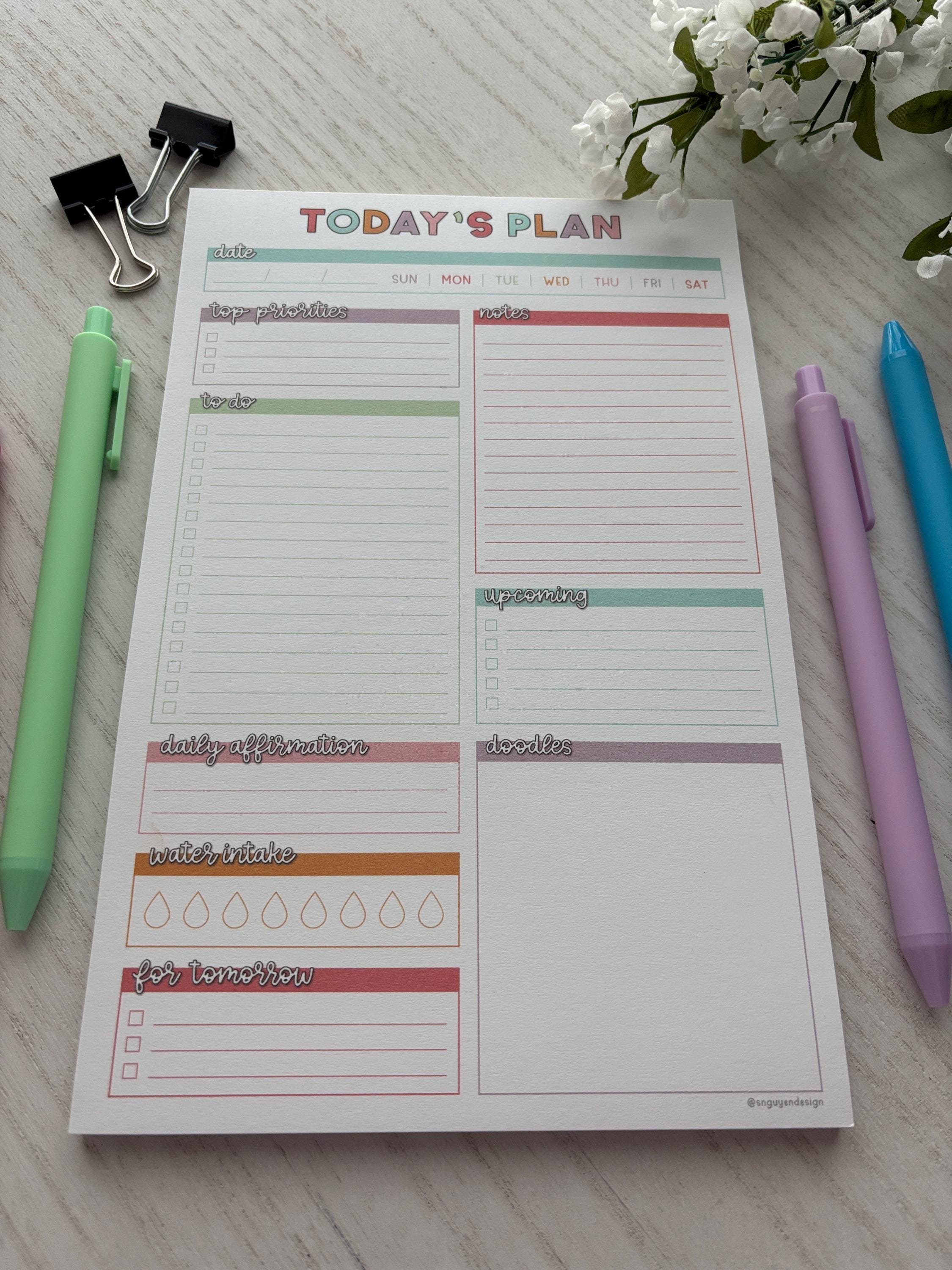 Daily Planner Notepad - Etsy