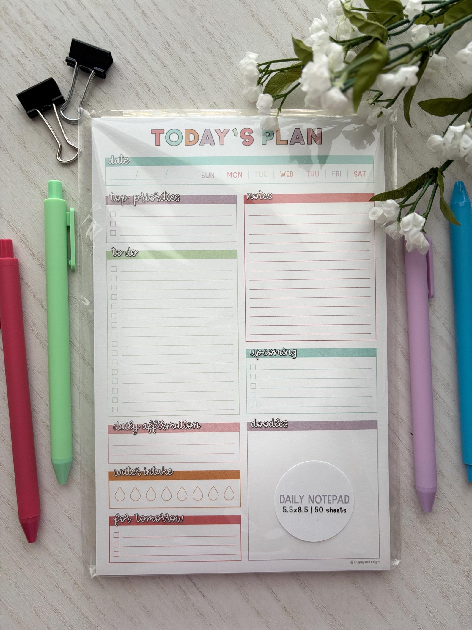 Daily Planner Notepad - Etsy