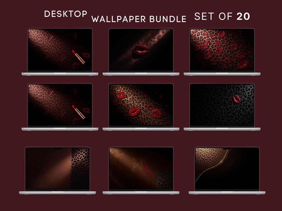 Bundle | Laptop Wallpaper | Digital | Leopard Print Wallpaper - Etsy