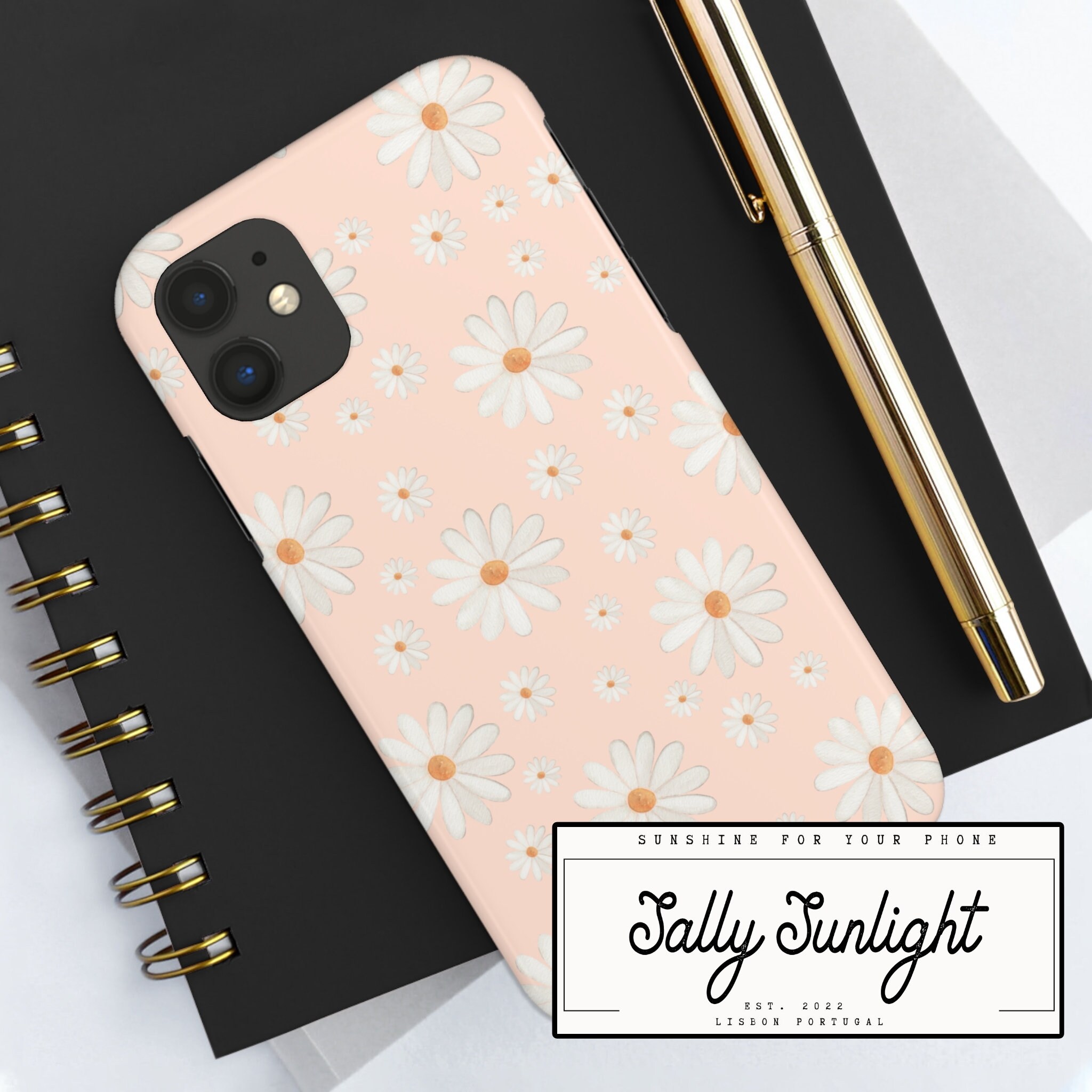FLOWER DAISY PEACH Phone Case • Von Sallysunlight • iPhone 14 13 12 11 ...