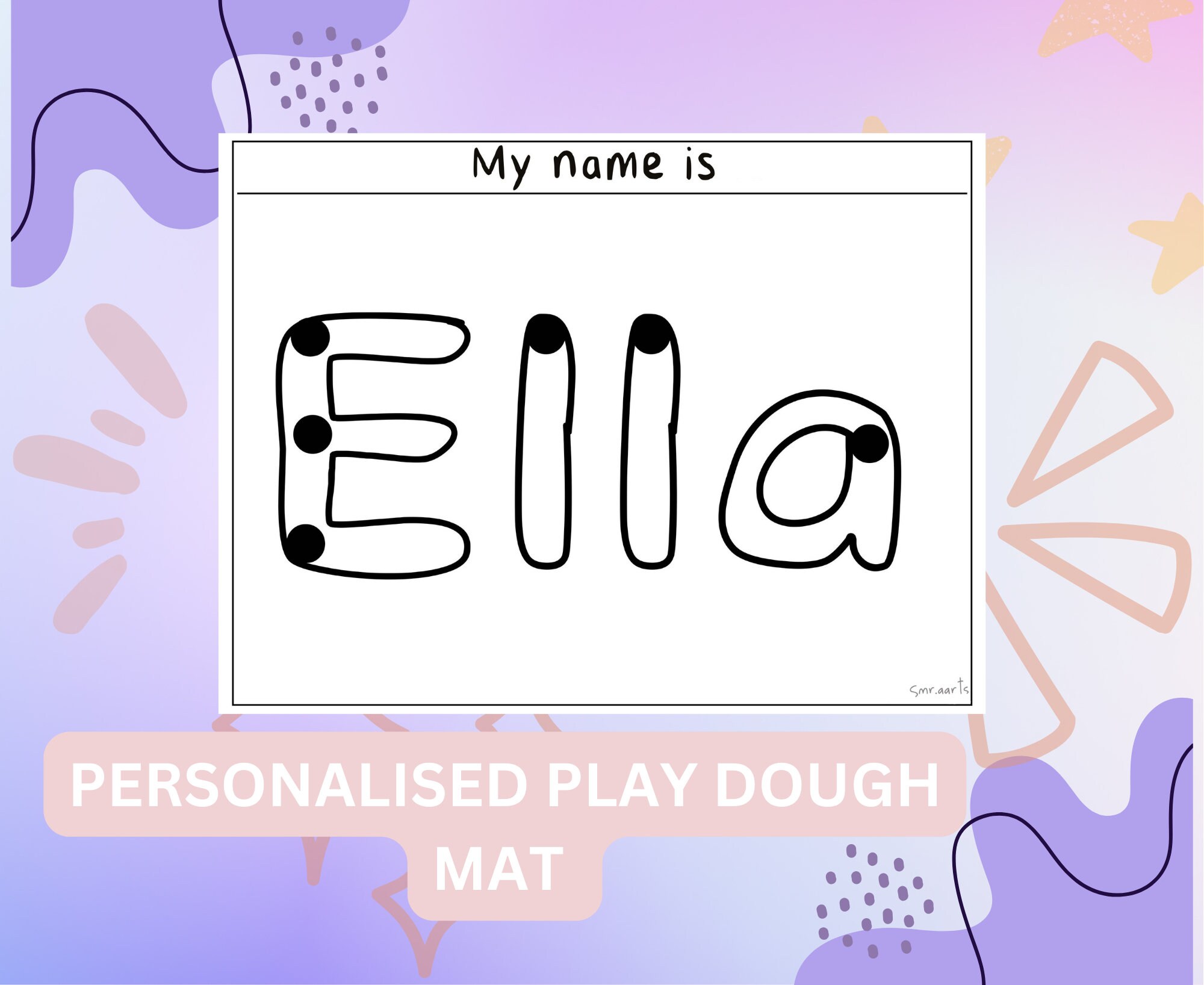 Printable, Play Dough Mat, Children's Custom Name, Name Practice ...