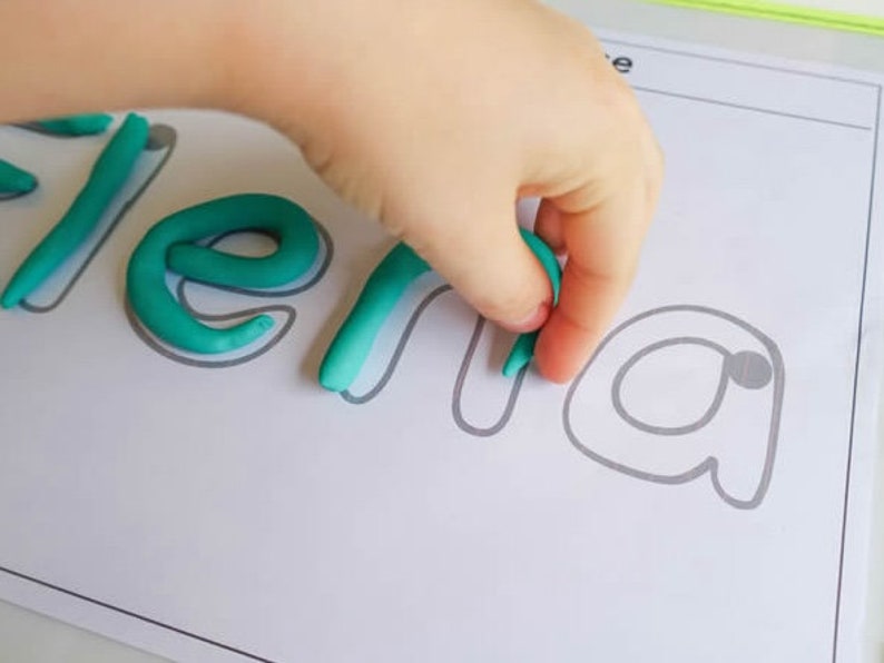 Printable, Play Dough Mat, Children's Custom Name, Name Practice ...