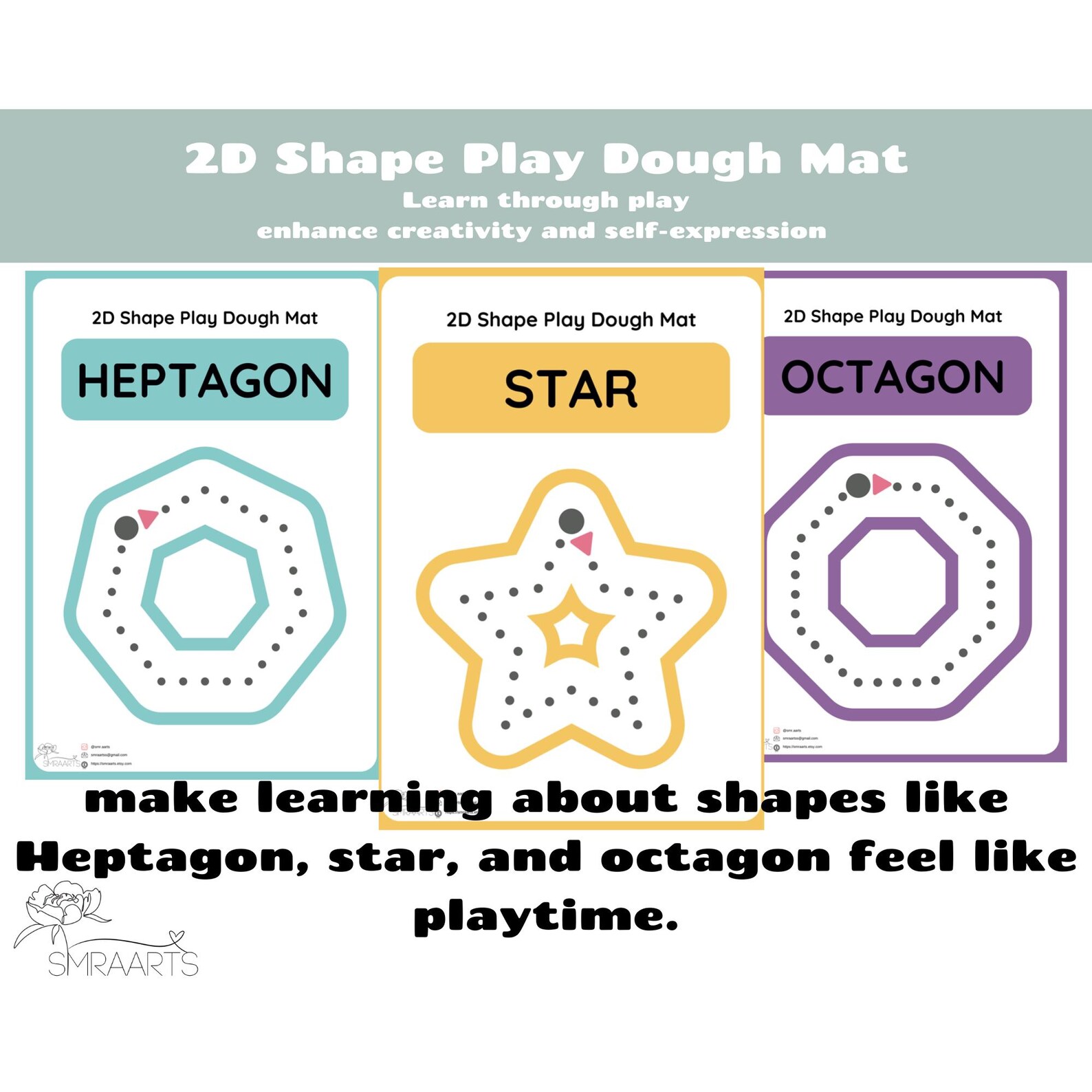 Shape Play Dough Mat, 2D Activity Worksheet (digital Download) - Etsy