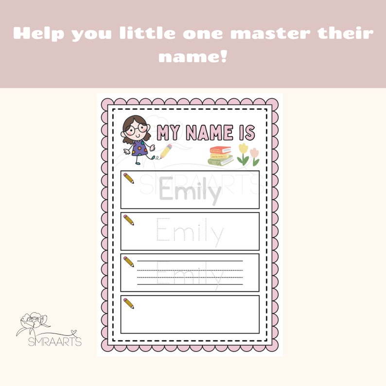 Name Trace Worksheet, Printable, Personalized Name, Name Practice ...