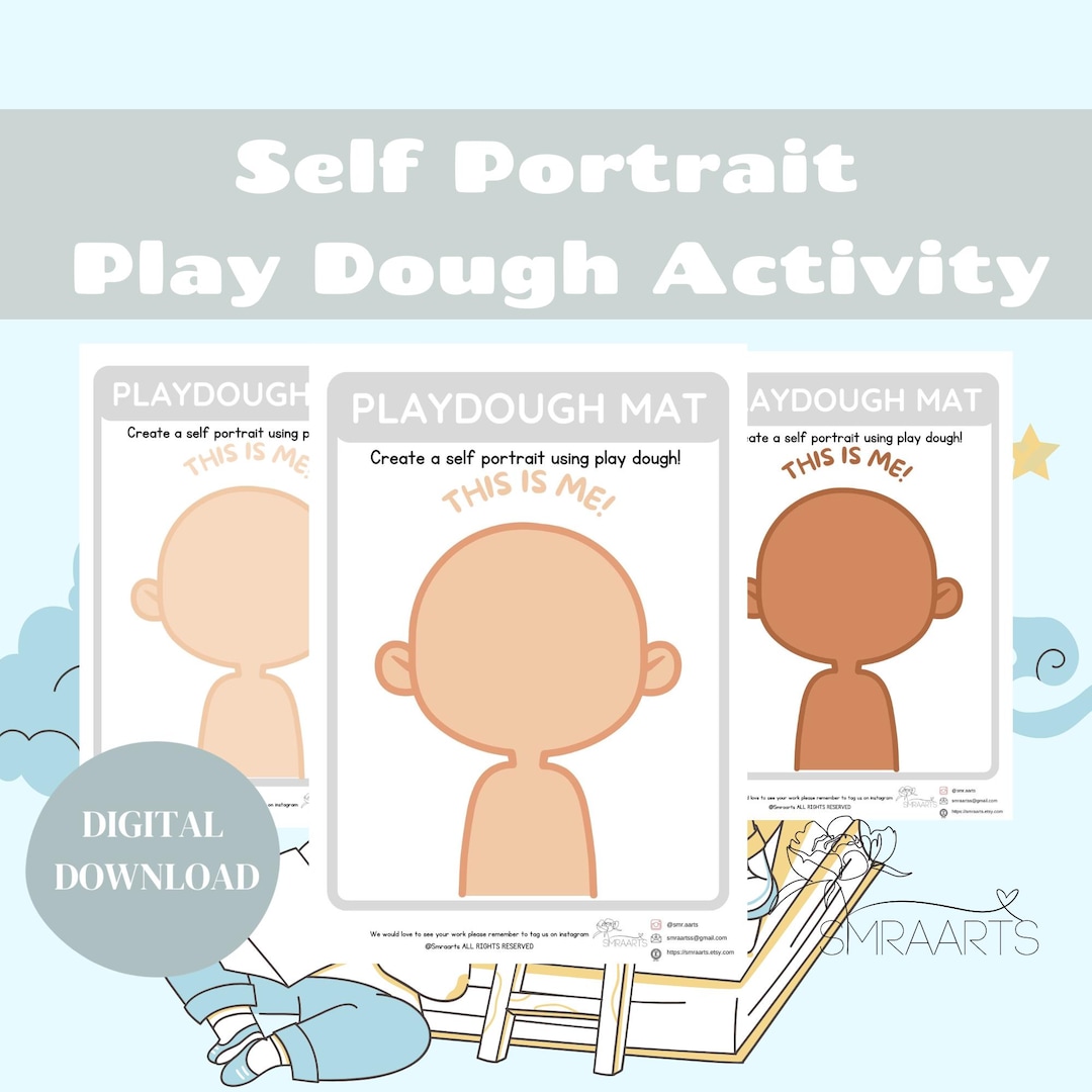 Self Portrait Play Dough Mat, Fine Motor Skills (digital Download) - Etsy