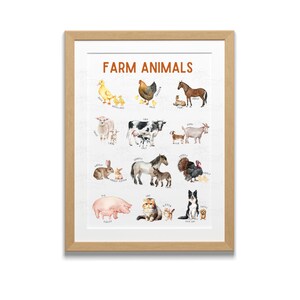 Farm Animal Nursery Print, Educational Poster (digital Download) - Etsy