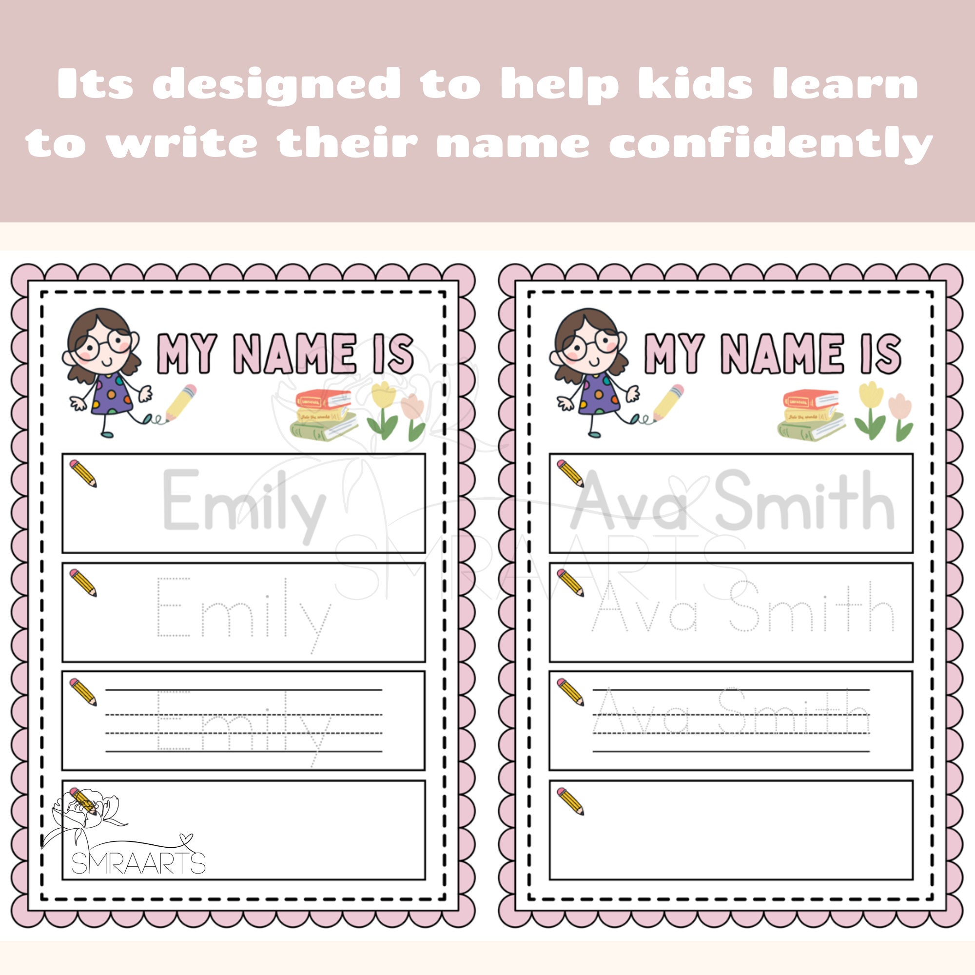 Personalized Name Tracing Worksheet, Learning Activity (digital ...