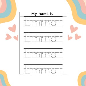 Custom Name Tracing Worksheet, Handwriting Practice (digital File) - Etsy