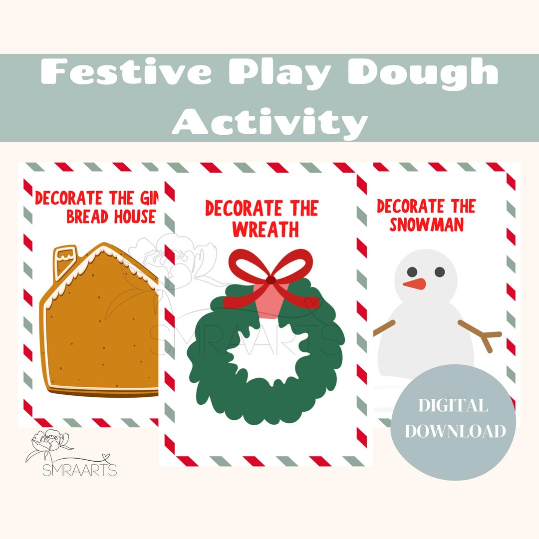 Festive Fun Play Dough Activity, Printable, Fine Motor Skills ...