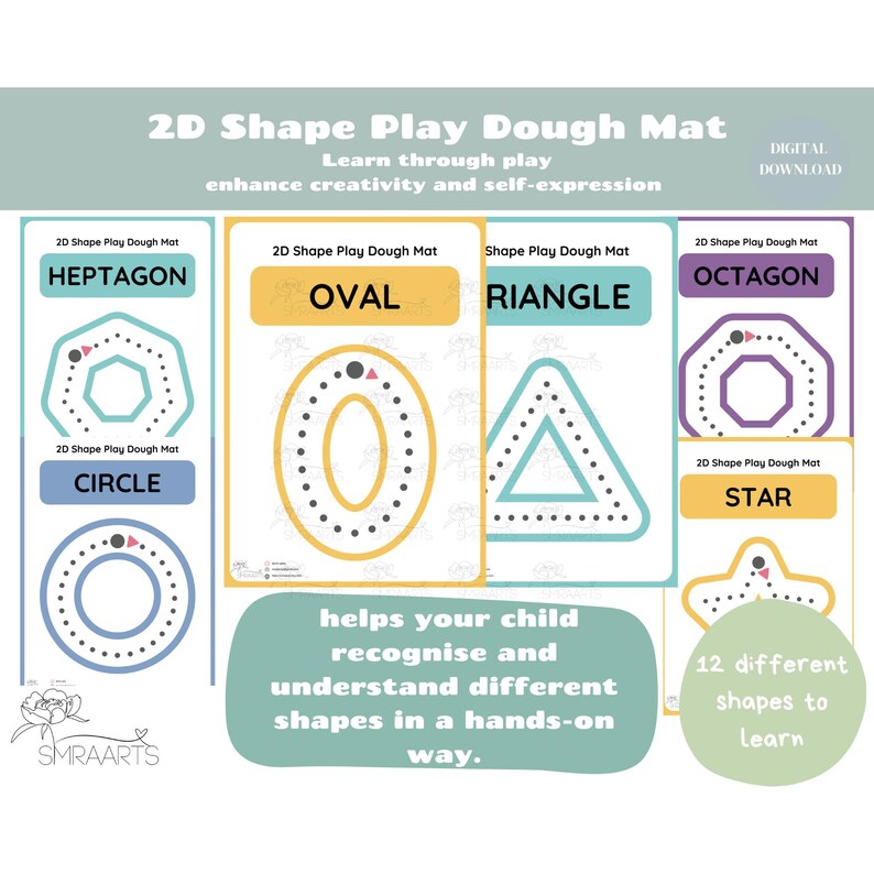 Shape Play Dough Mat, 2D Activity Worksheet (digital Download) - Etsy