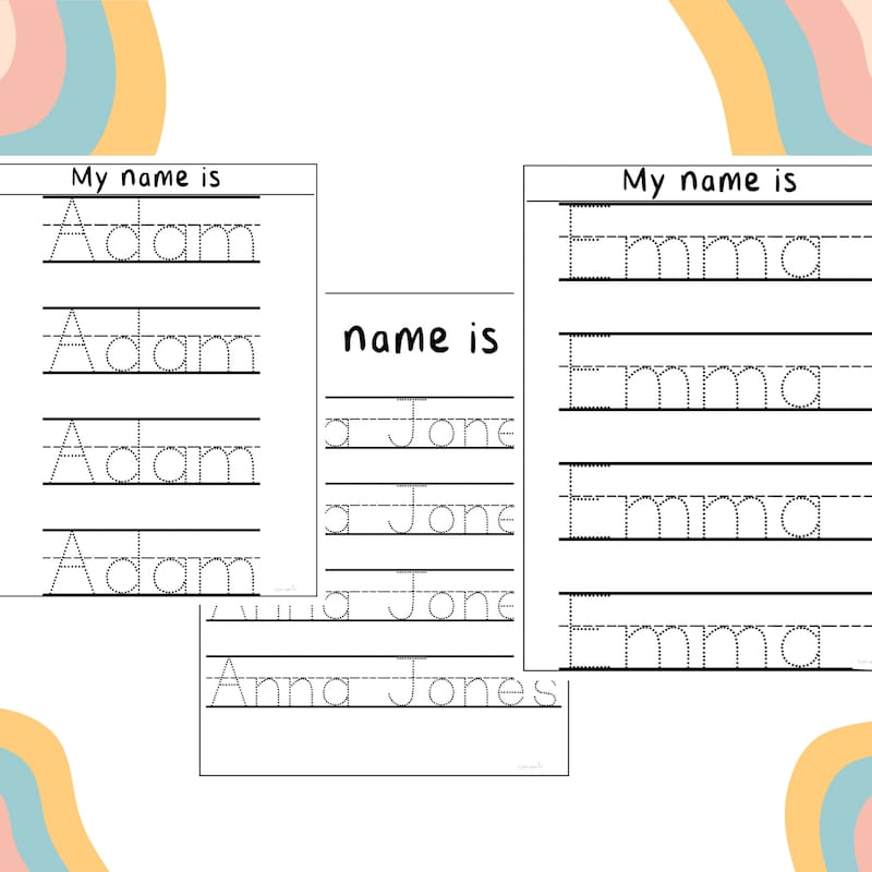 Name Tracing Sheet - Etsy