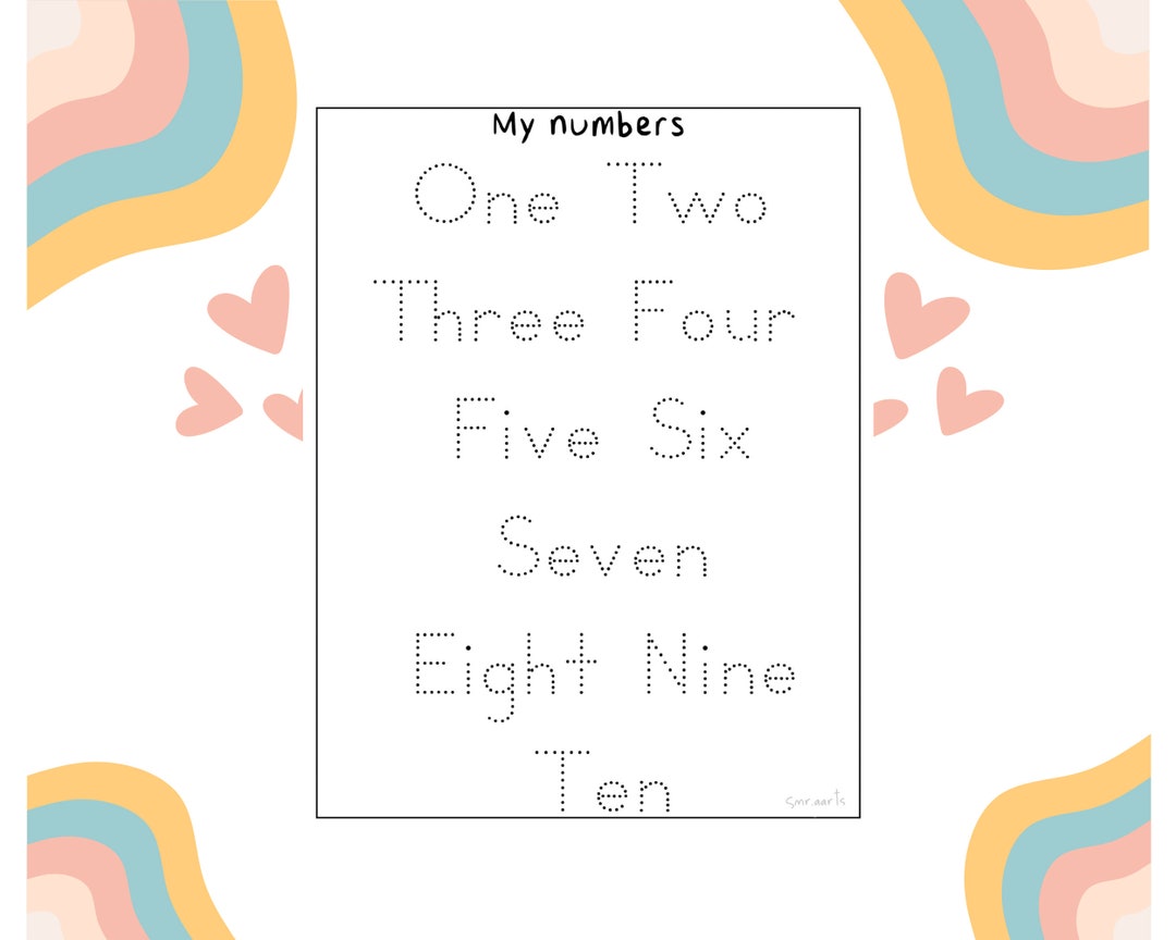 Printable, Children's Number Tracing Worksheet, Hand Writing Practice ...