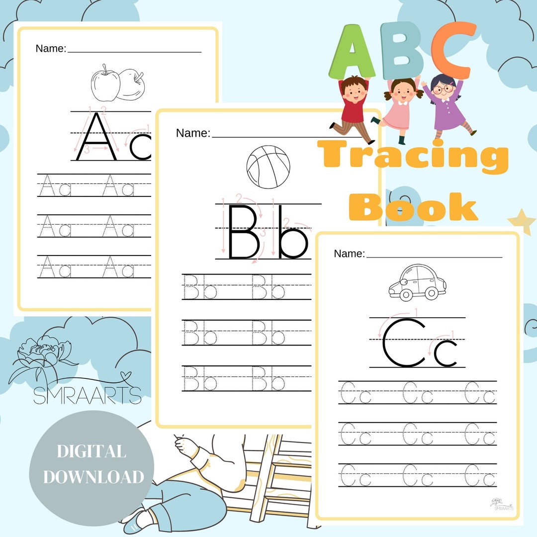 Alphabet Tracing Practice Sheet, Preschool Handwriting (digital ...