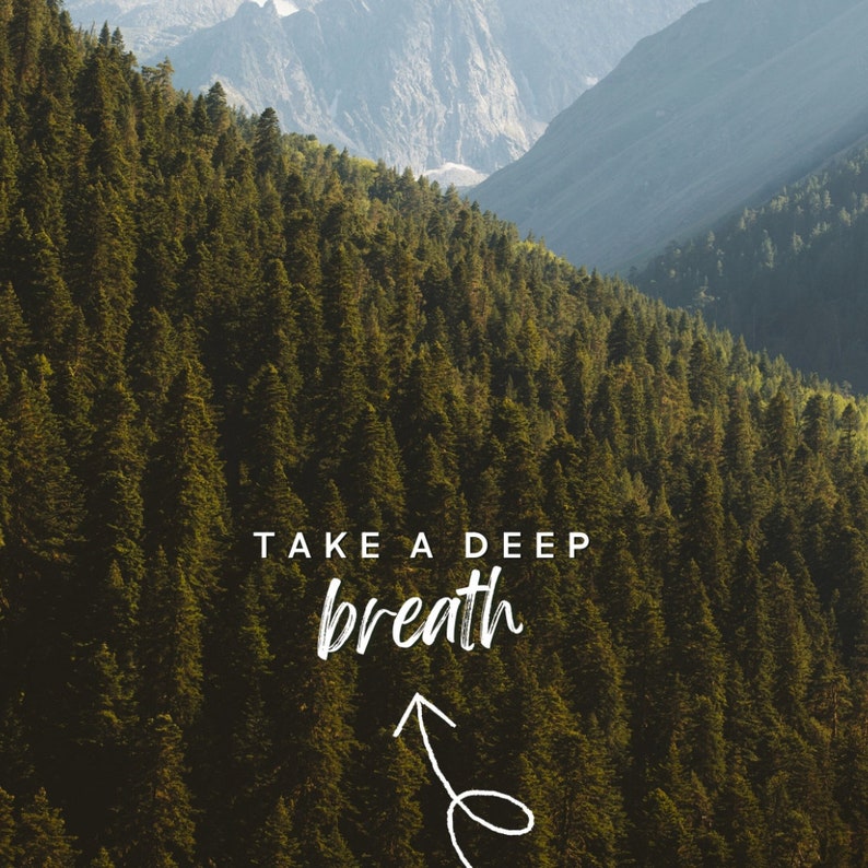 Set of 4 Beautiful Phone Wallpaper Take a Deep Breath - Forest, Sea ...