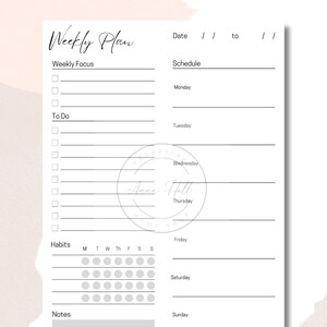 Daily Weekly Monthly Digital Planner - Etsy