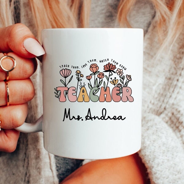 Teacher Appreciation Coffee Mug, Teach, Love, Inspire Design, Perfect ...