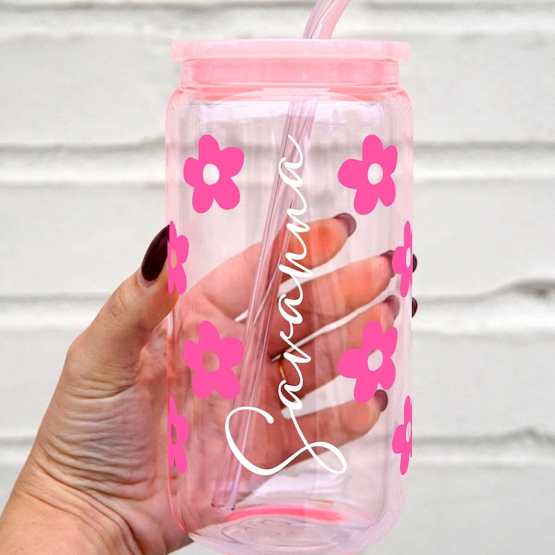 Pink Glass Cup - Etsy