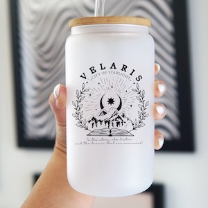 ACOTAR 40 Oz Glass Cup With Lid and Straw, Velaris City of Starlight ...