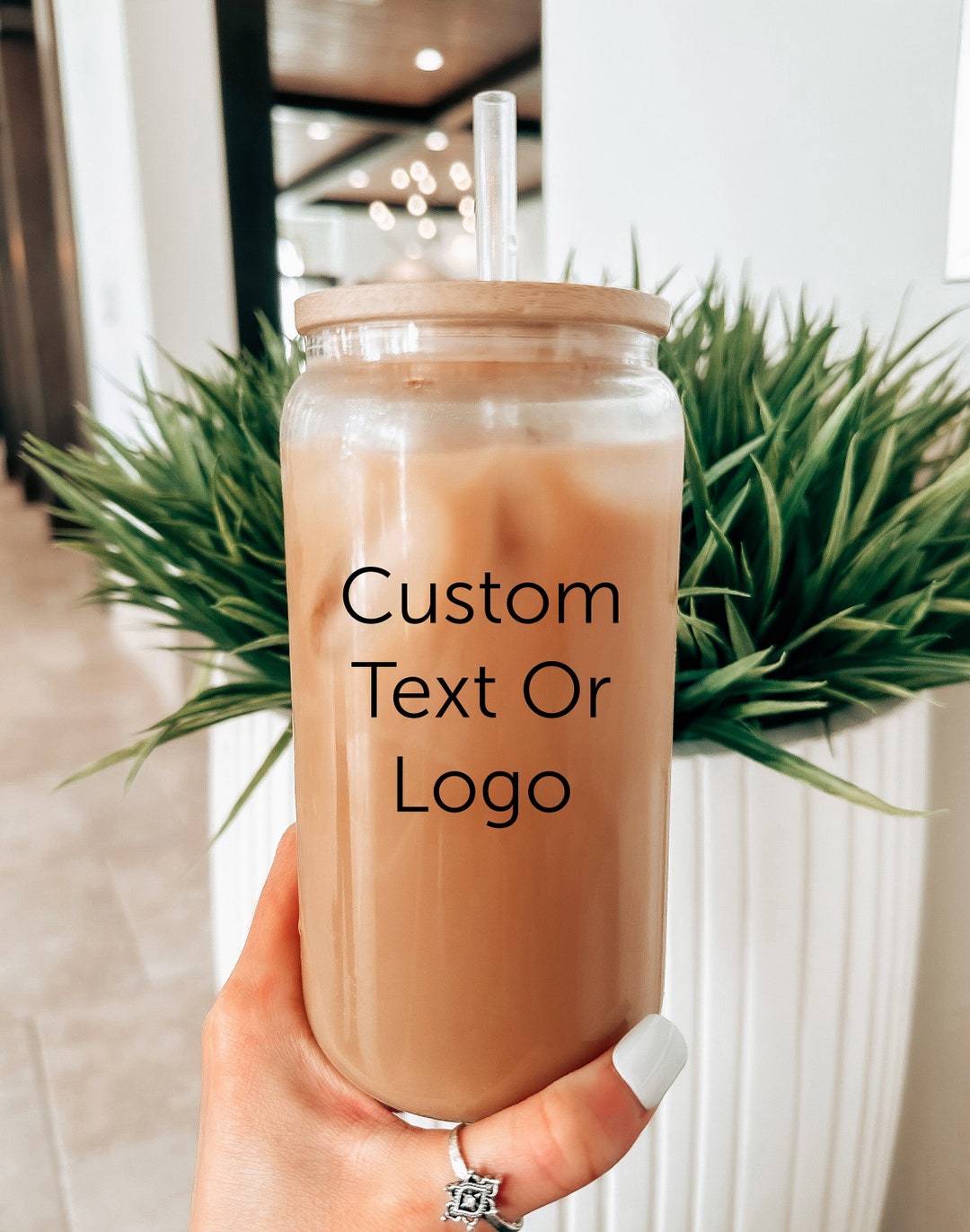 Custom Logo Iced Coffee Cup With Lid and Straw, Custom Beer Tumbler ...