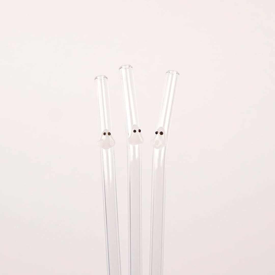 Ghost Glass Reusable Drinking Straw, 16oz, 20oz, 17oz Cup Glass Straw ...