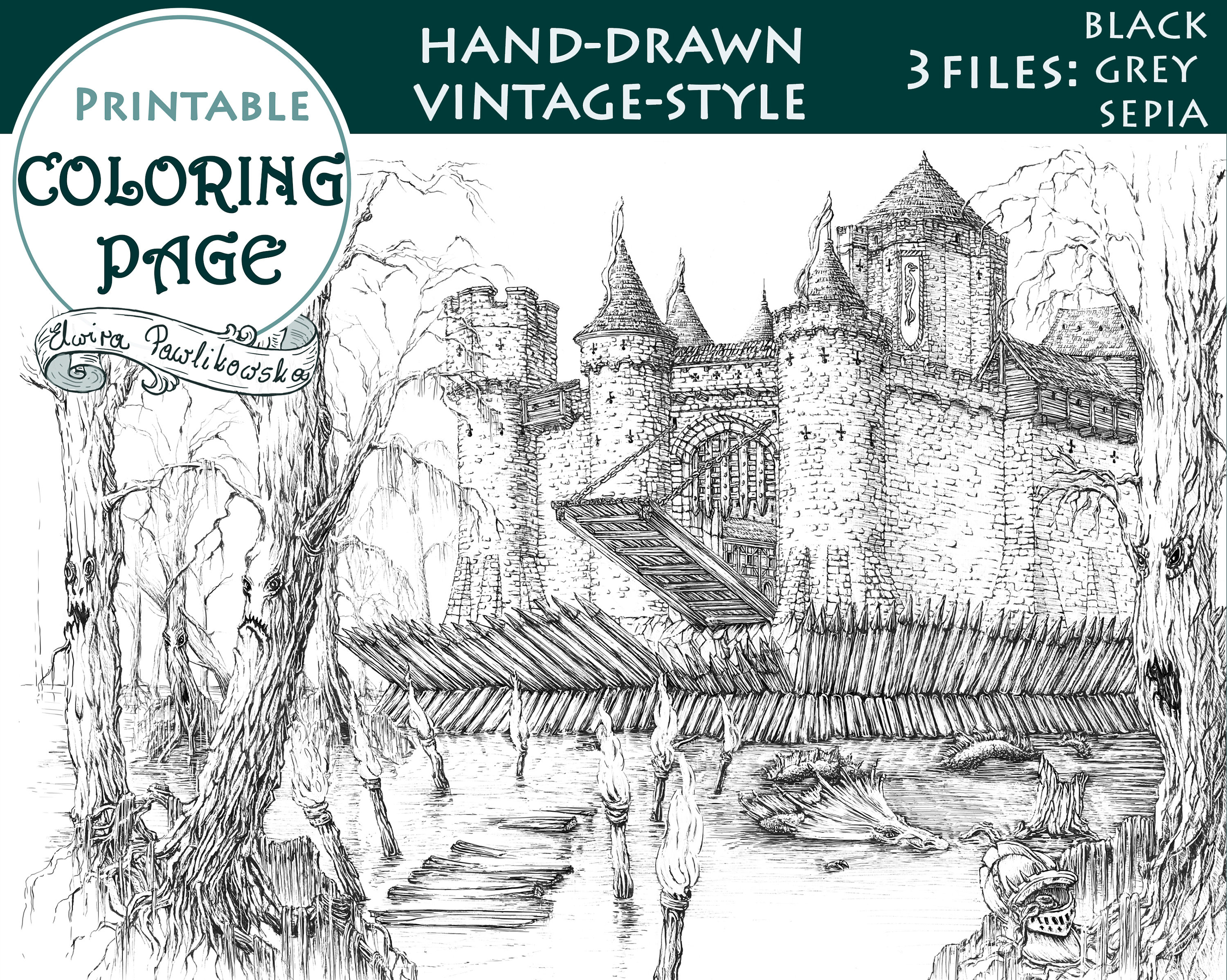 Printable Coloring Page Victorian Mansion A3 Size Detailed,, 54% OFF